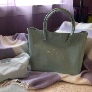 LK Bennett | Bags | Lk Bennett London Patent Leather Totepale Blue ...